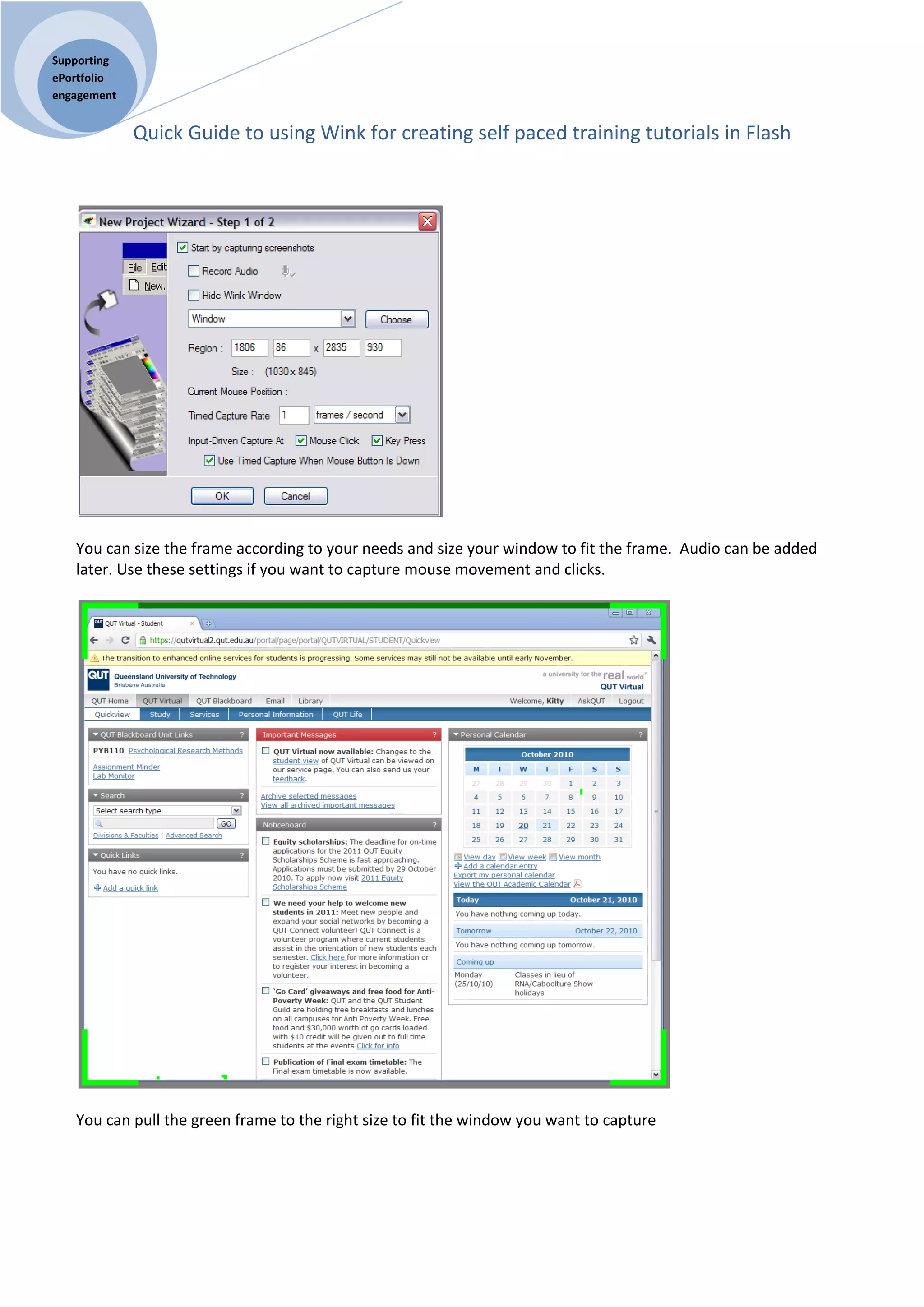 Quick Guide to Using Wink for Creating Self Paced Training Tutorials in ...
