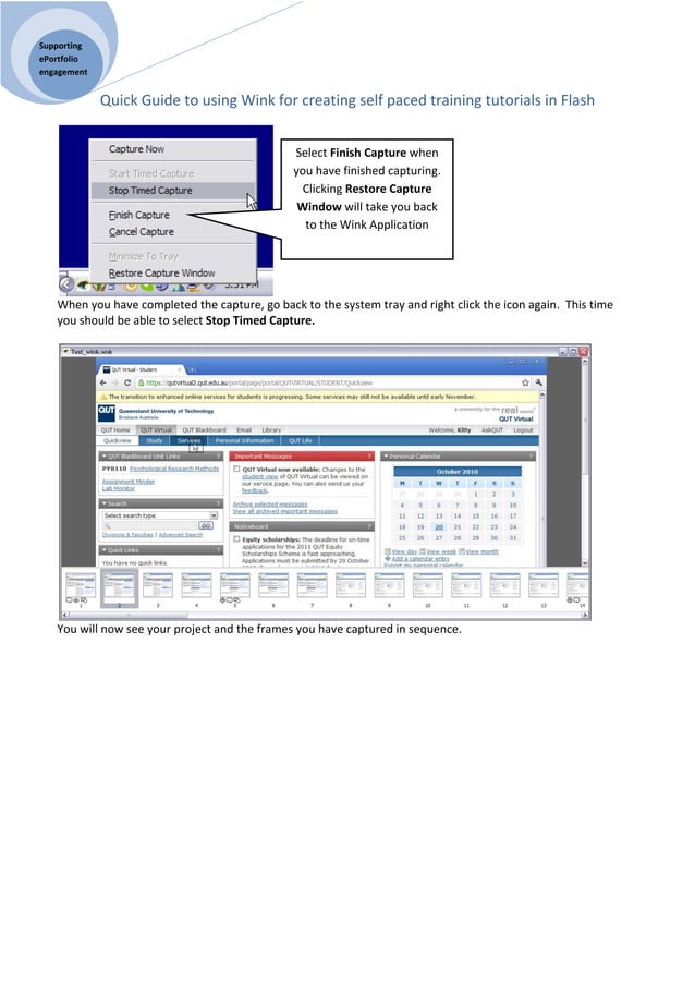Quick Guide to Using Wink for Creating Self Paced Training Tutorials in ...