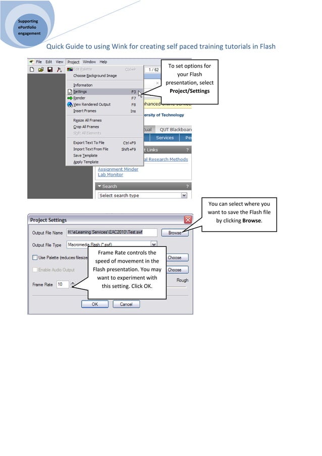 Quick Guide to Using Wink for Creating Self Paced Training Tutorials in ...