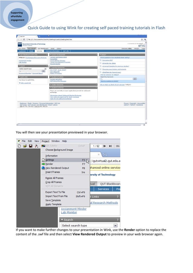 Quick Guide to Using Wink for Creating Self Paced Training Tutorials in ...