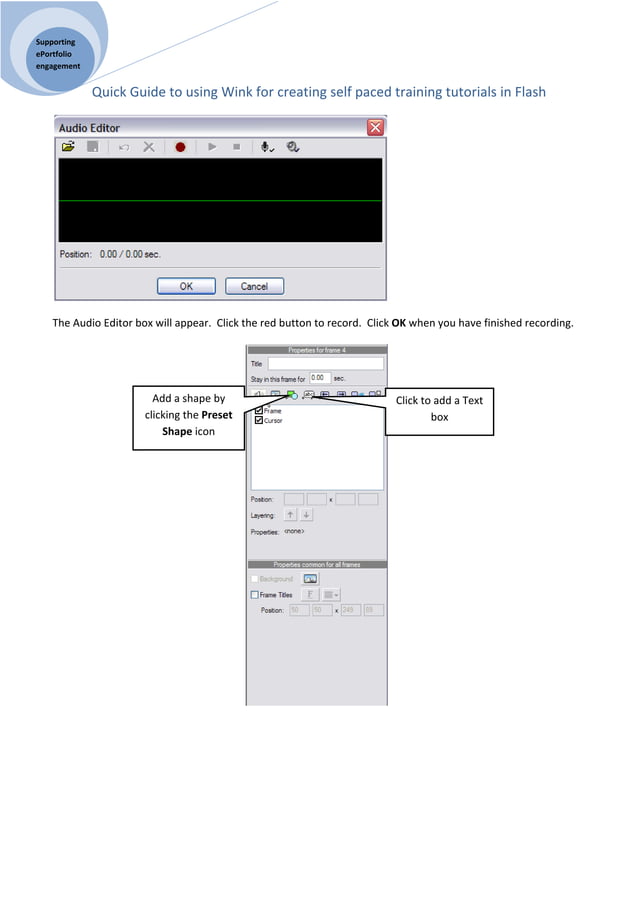Quick Guide to Using Wink for Creating Self Paced Training Tutorials in ...