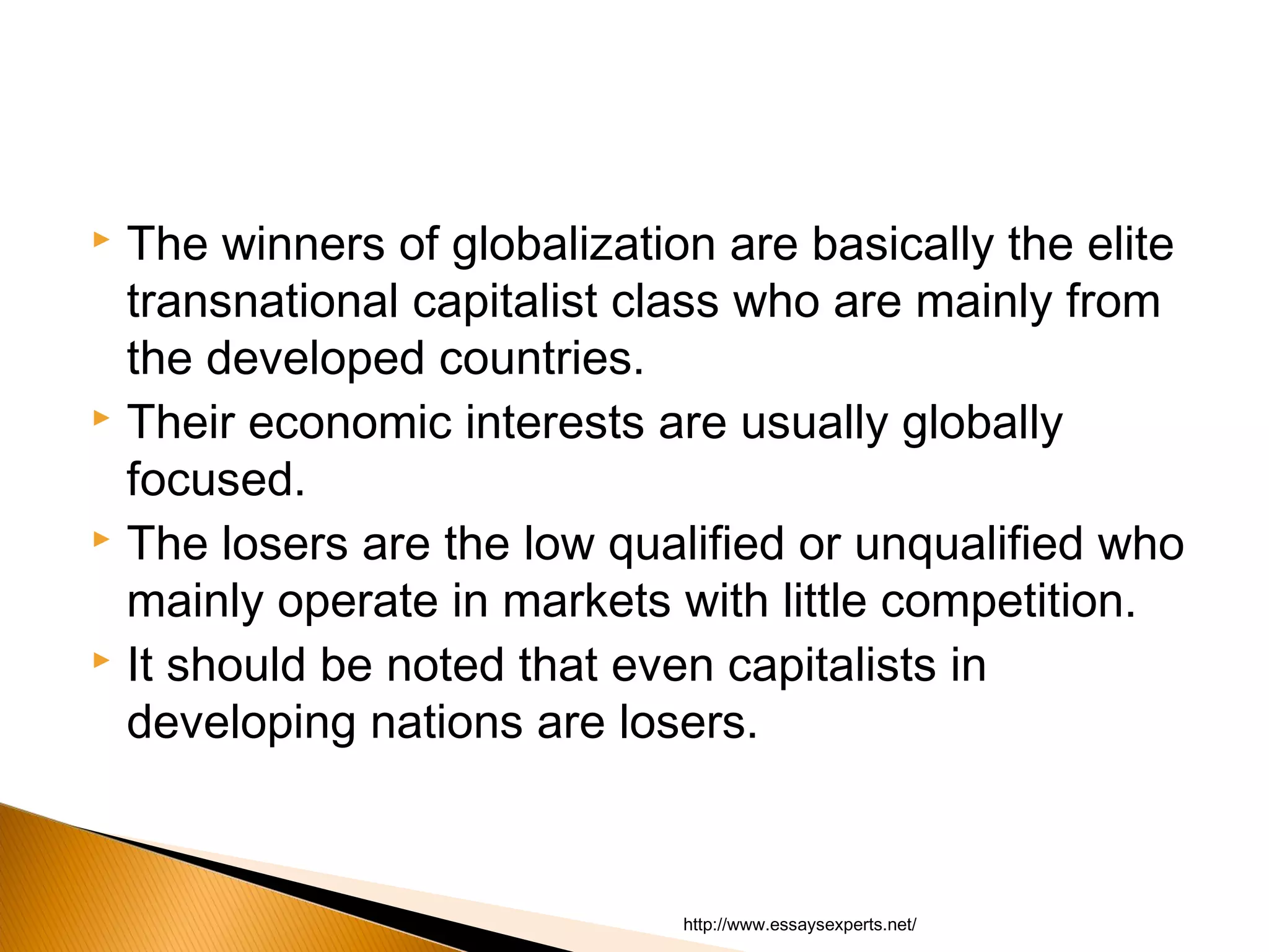 Winners and losers of globalization | PPT