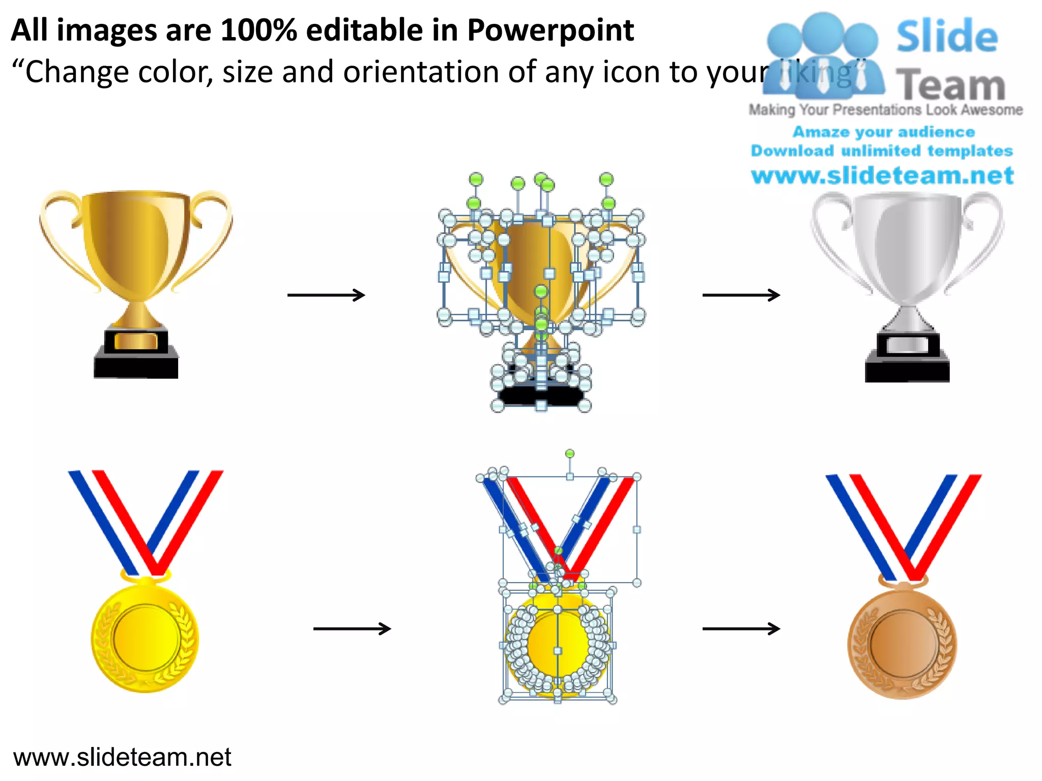 Winners podium with trophy and medal powerpoint presentation templates ...