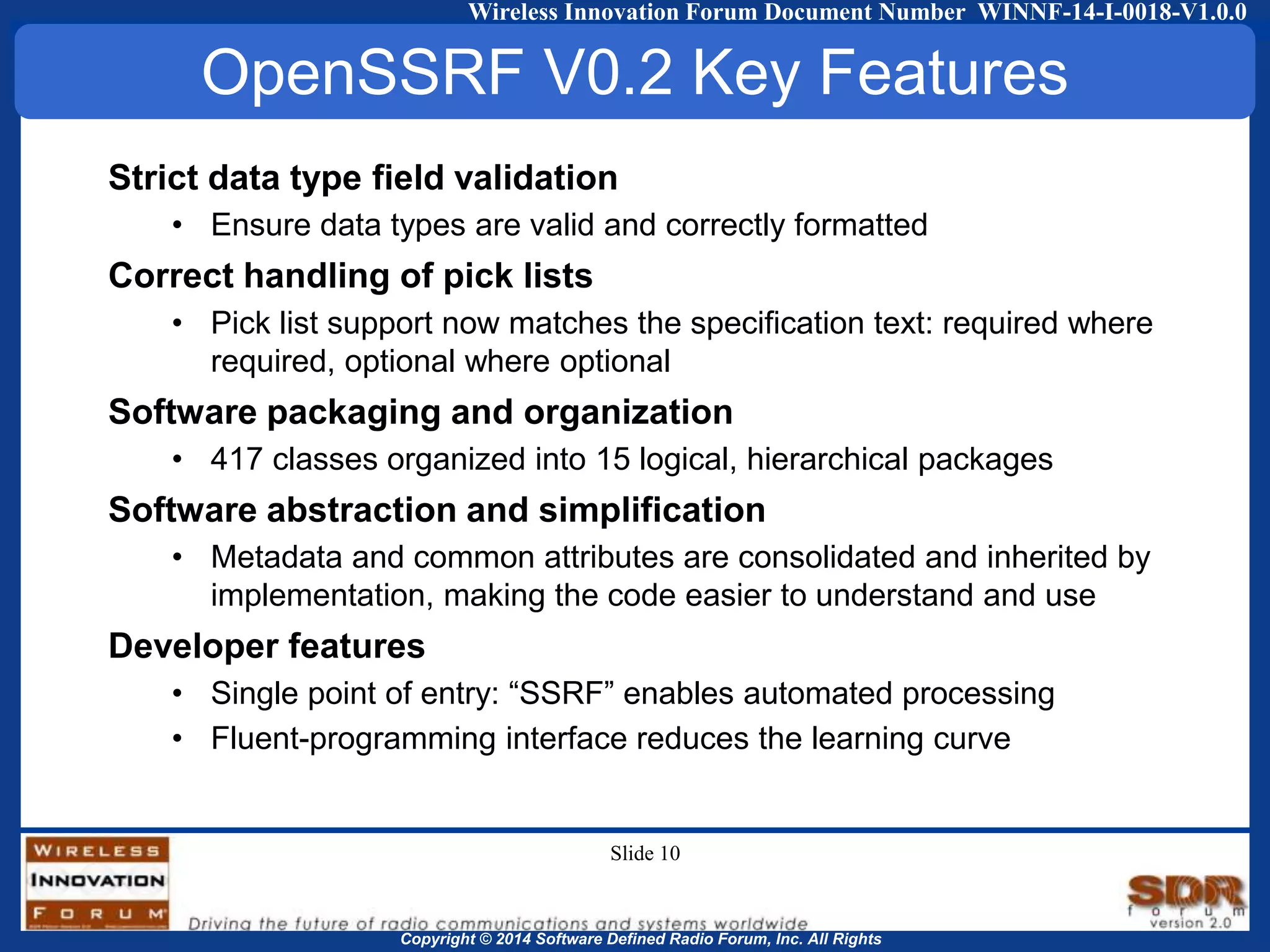 OpenSSRF Reference Software Implementation v0.2.0 | PPTX