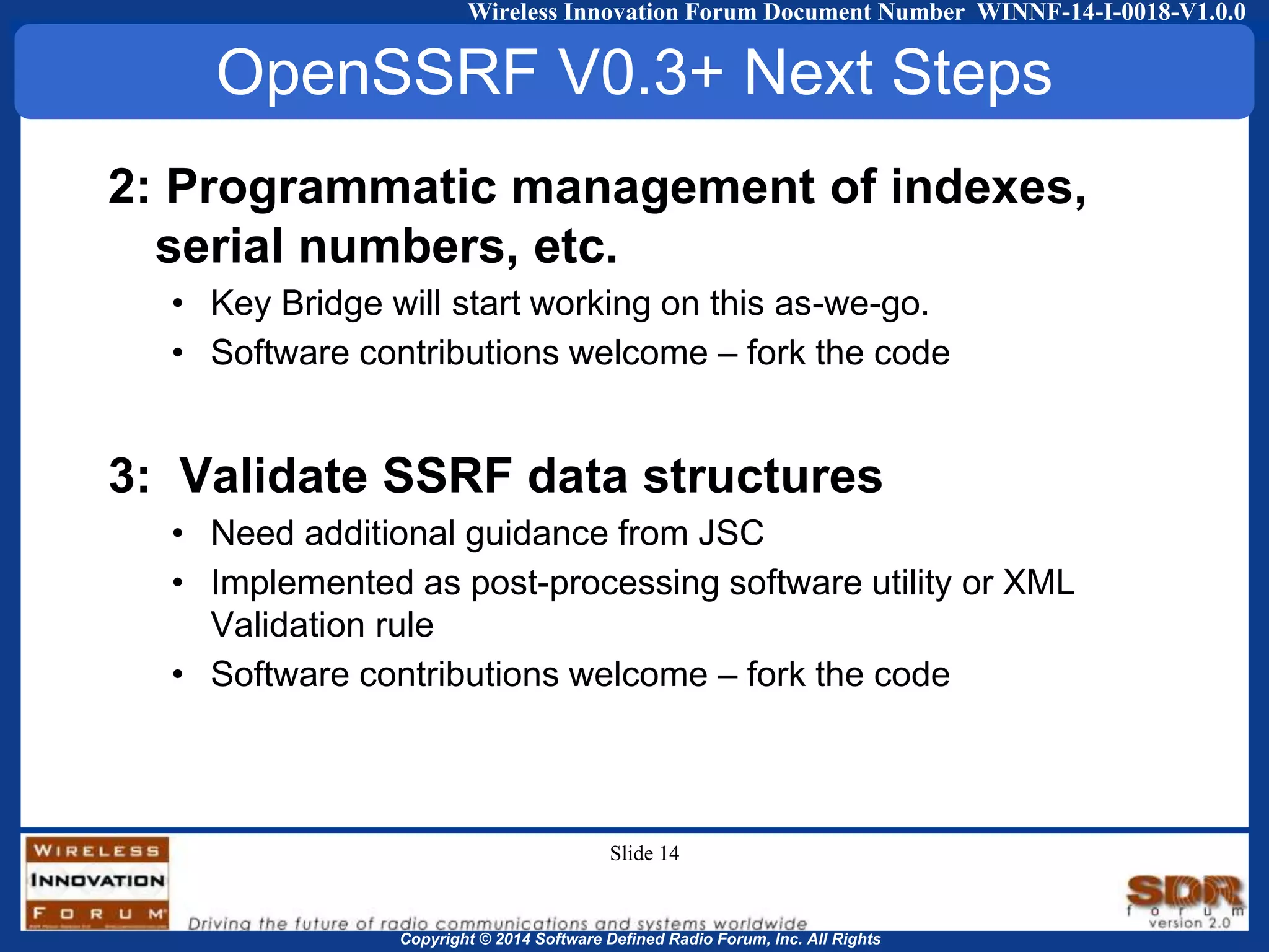 OpenSSRF Reference Software Implementation v0.2.0 | PPTX