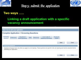 Winning a UN Job 5 (Application Procedure and Meeting the Criteria) | PPTX