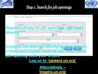 Winning a UN Job 5 (Application Procedure and Meeting the Criteria) | PPTX