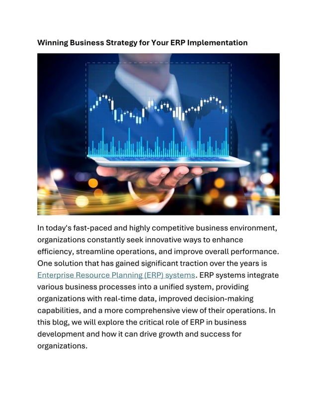 Winning Business Strategy for Your ERP Implementation | PDF