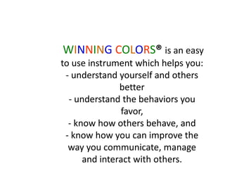 Winning colors®promo | PPTX