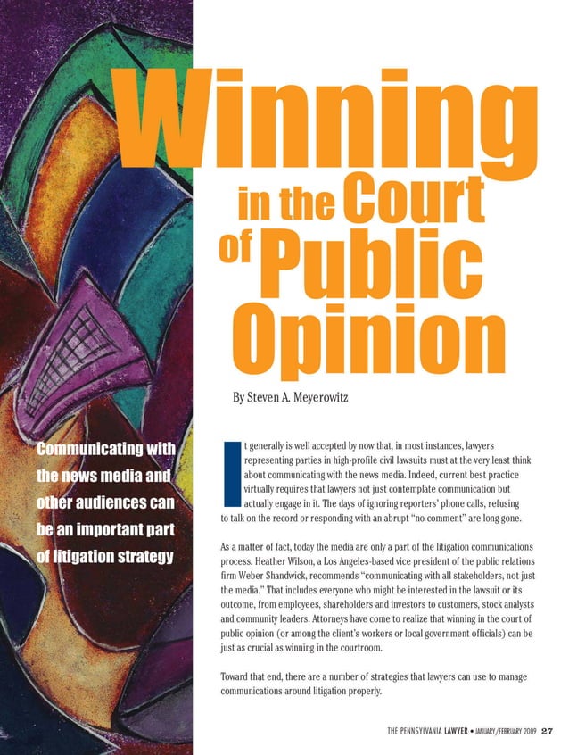 Winning In The Court Of Public Opinion | PDF