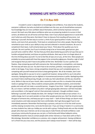 Winning life with confidence | DOCX