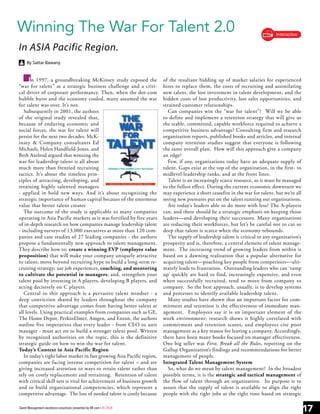Winning War for Talent 2.0 in Talent Management Excellence Essentials Jan 2014_Edition | PDF