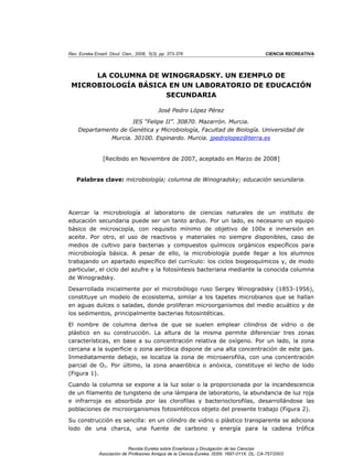 Columna de Winogradsky | PDF