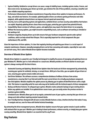 Winoids Driver Updater Reviewers Guide 2024 | PDF