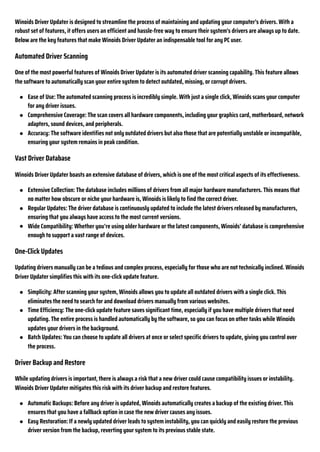 Winoids Driver Updater Reviewers Guide 2024 | PDF