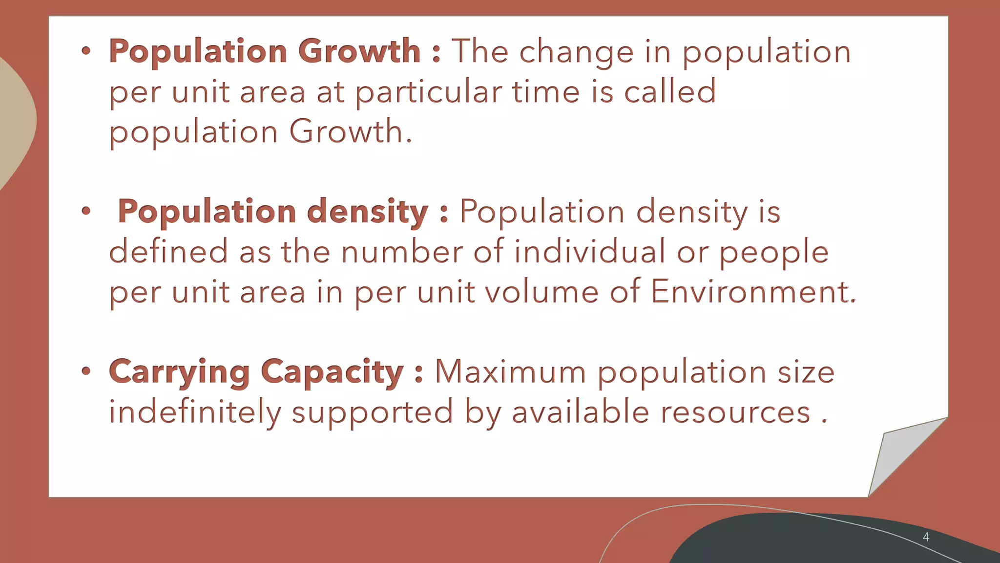 The human population and the environment: factors affecting population ...