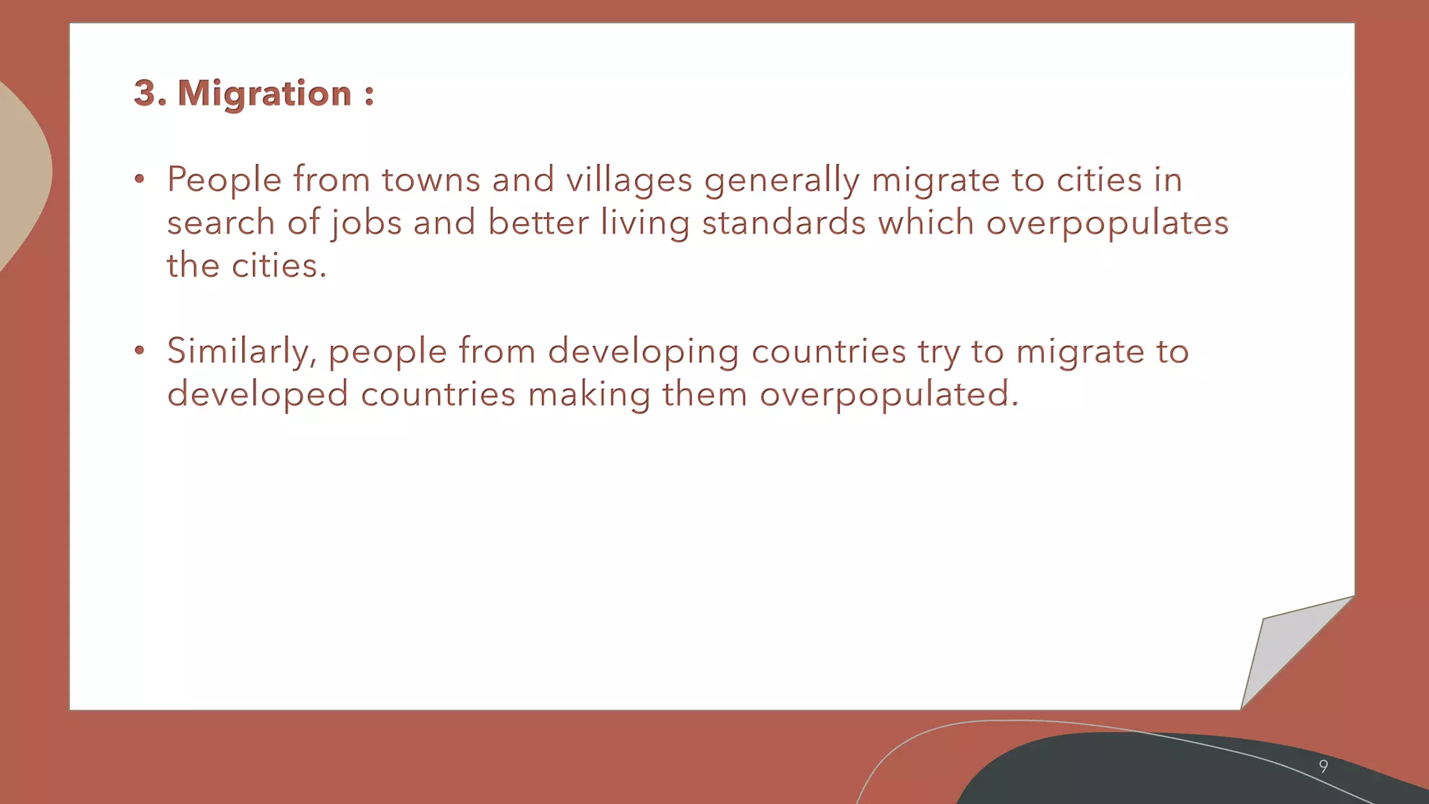 The human population and the environment: factors affecting population ...
