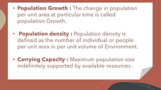 The human population and the environment: factors affecting population ...