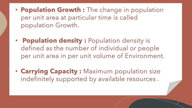 The human population and the environment: factors affecting population ...