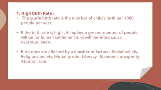 The human population and the environment: factors affecting population ...