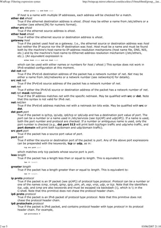 Win pcap filtering expression syntax | PDF