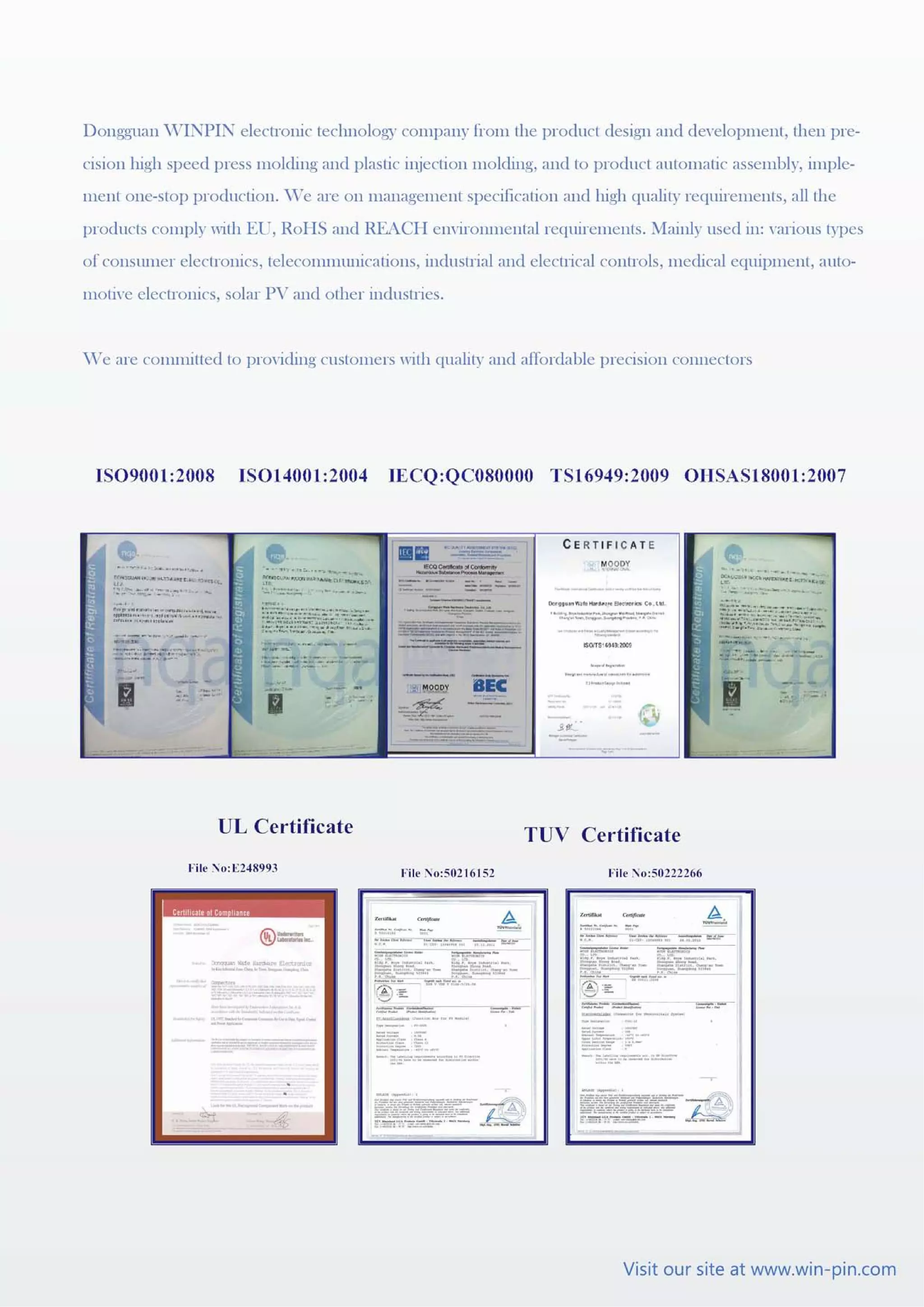 WinPin Company Introduction | PDF