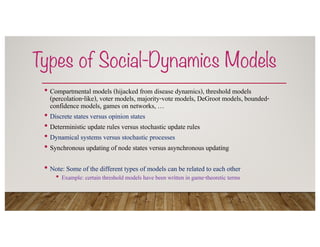 Social Dynamics on Networks | PPT