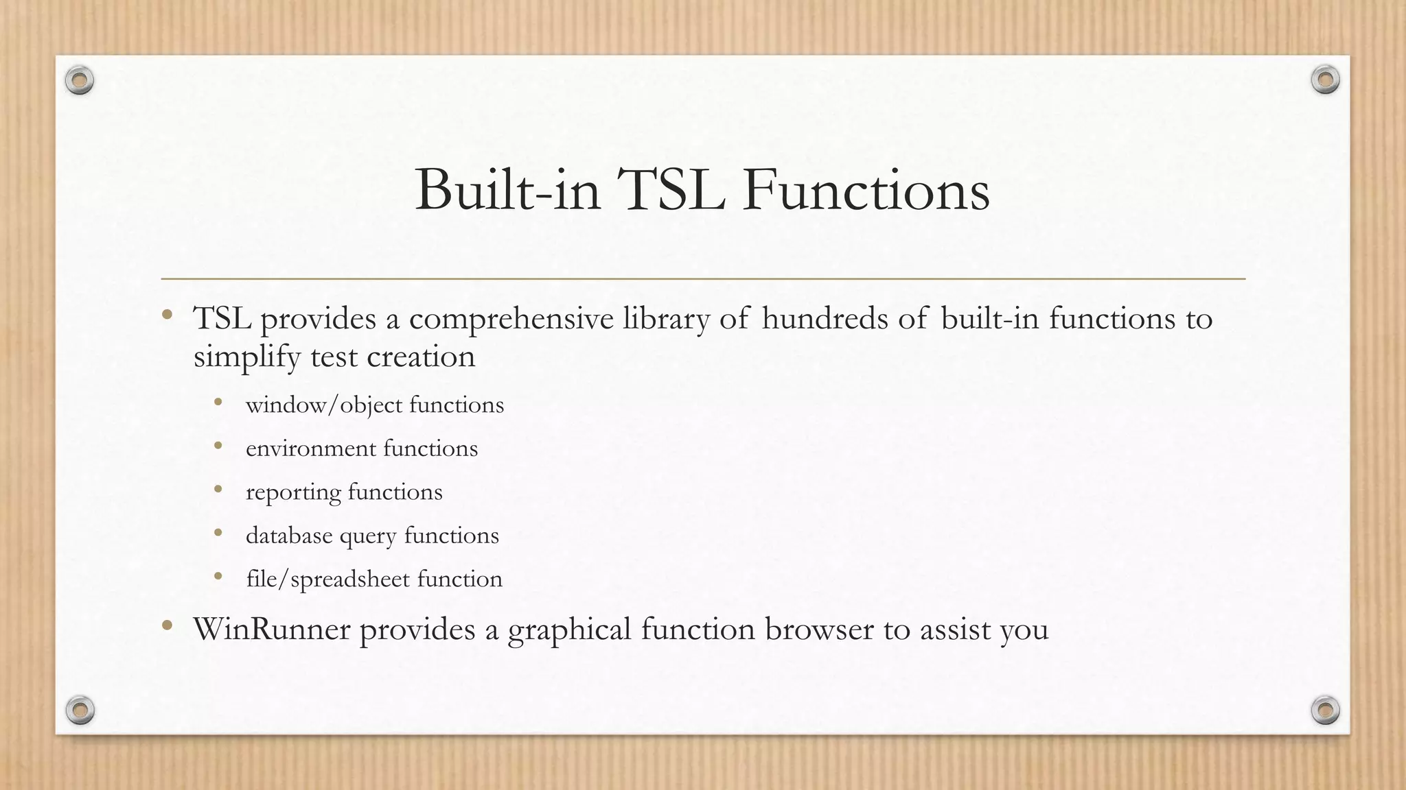 Win runner testing tool | PPTX
