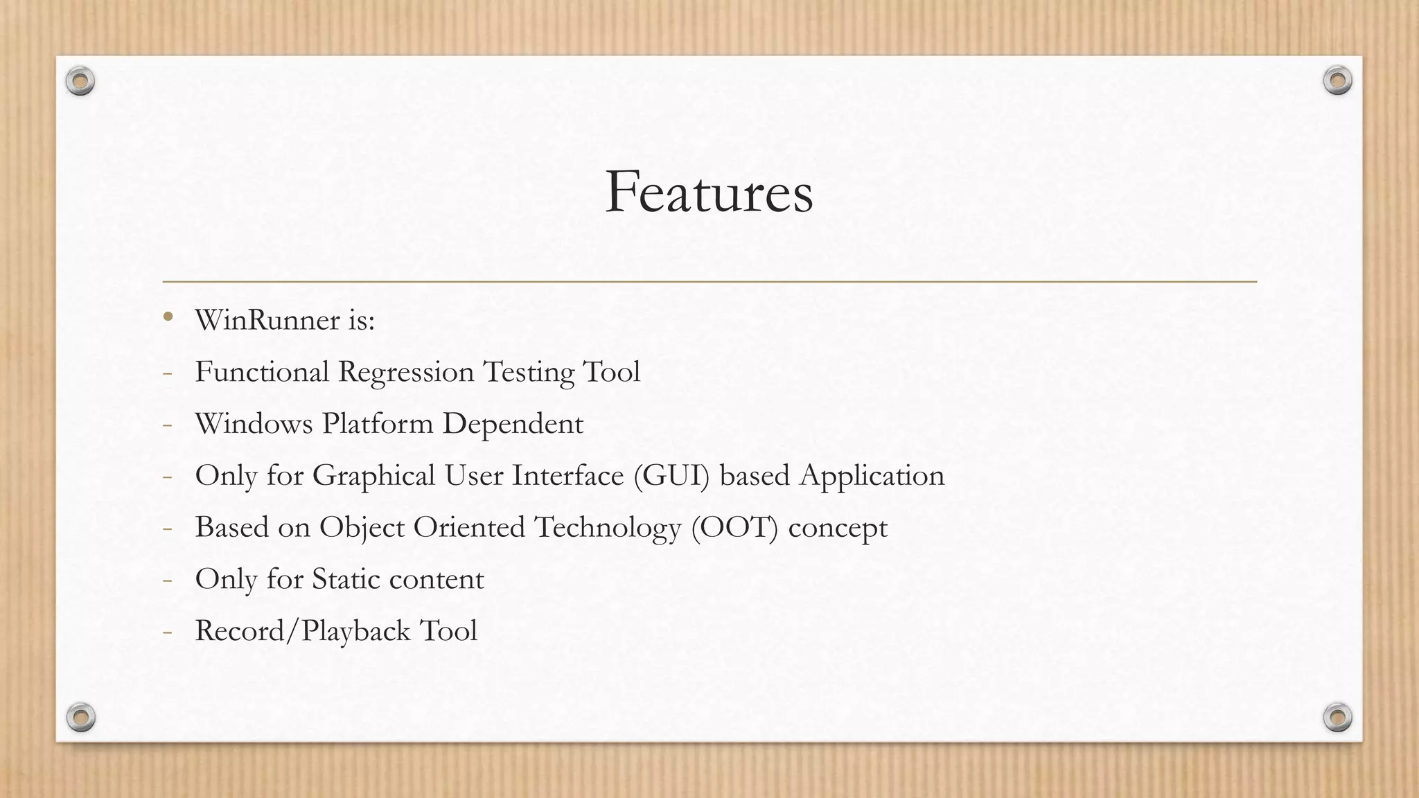 Win runner testing tool | PPTX