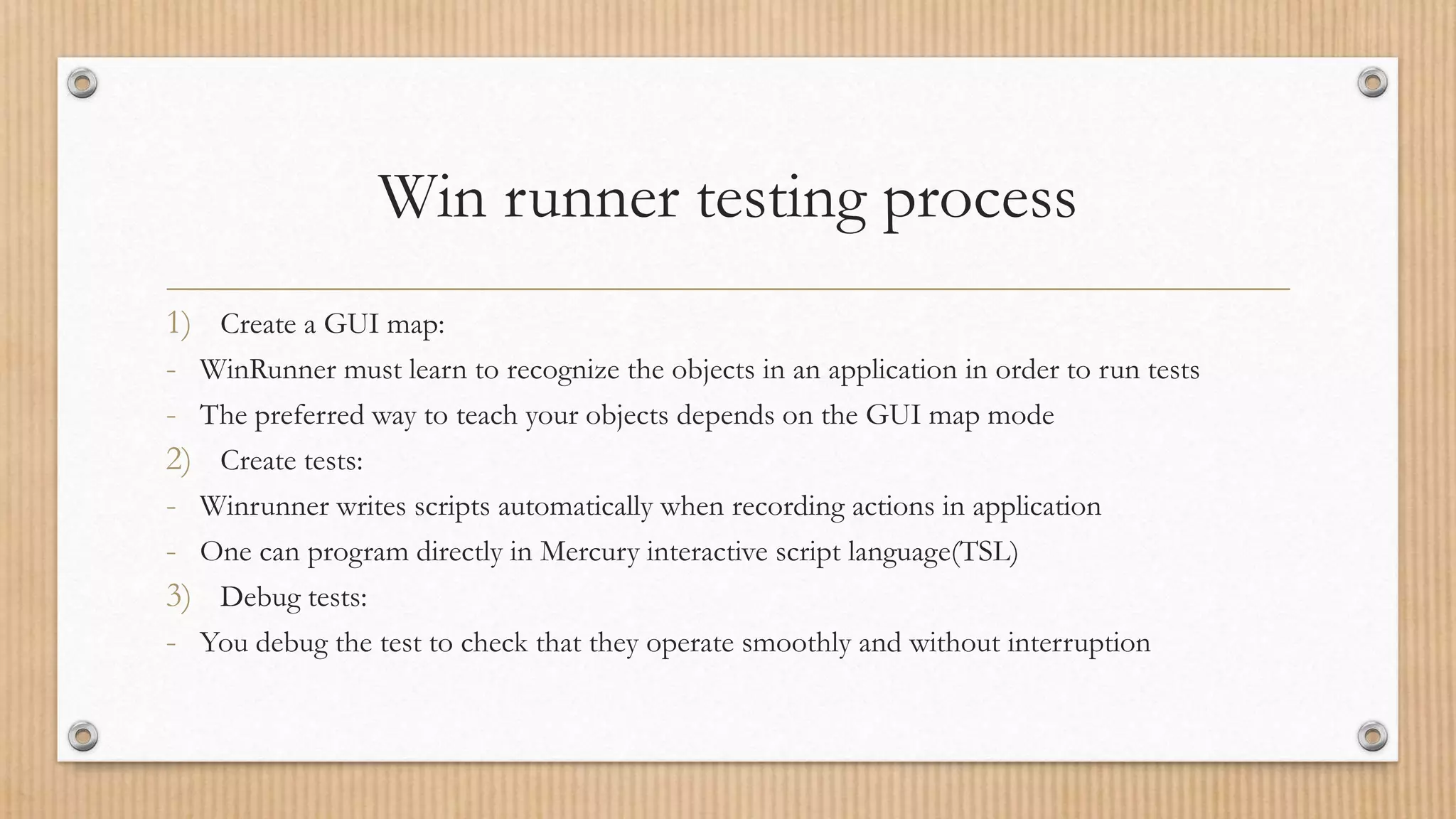 Win runner testing tool | PPTX