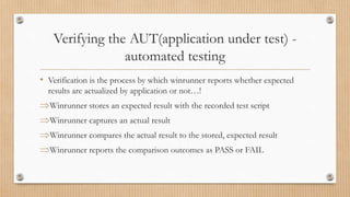 Win runner testing tool | PPTX