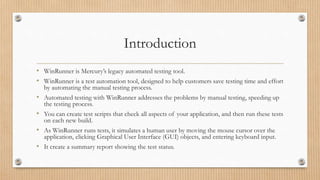 Win runner testing tool | PPTX