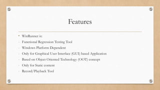 Win runner testing tool | PPTX