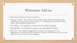 Win runner testing tool | PPTX