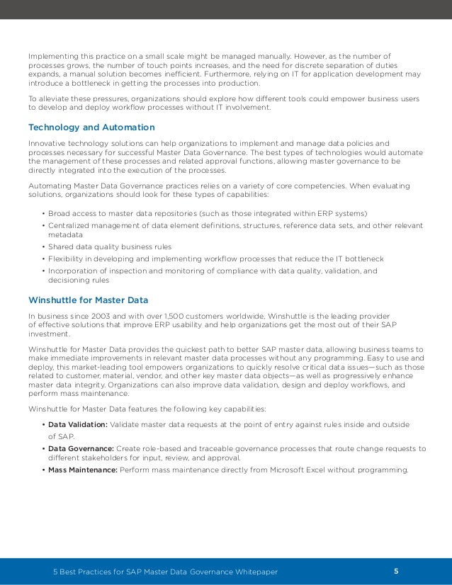 5 Best Practices For Sap Master Data Governance