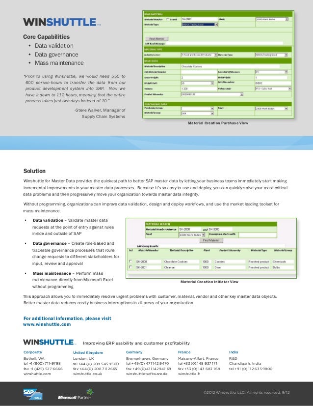 Winshuttle For Master Data 