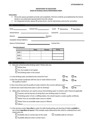 WinS Monitoring Form version 2017 for Schools | PDF