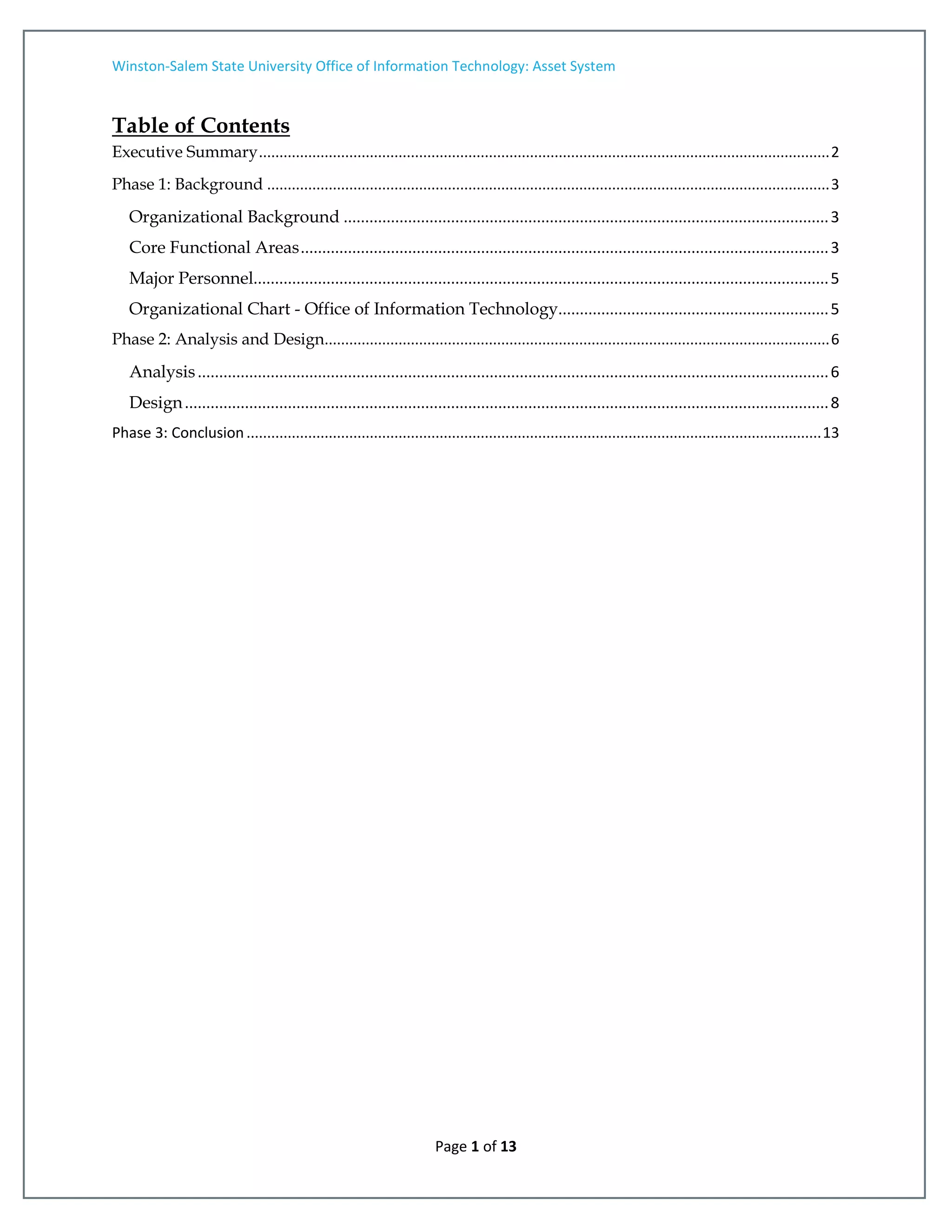 Systems Analysis and Design | Final Project | PDF
