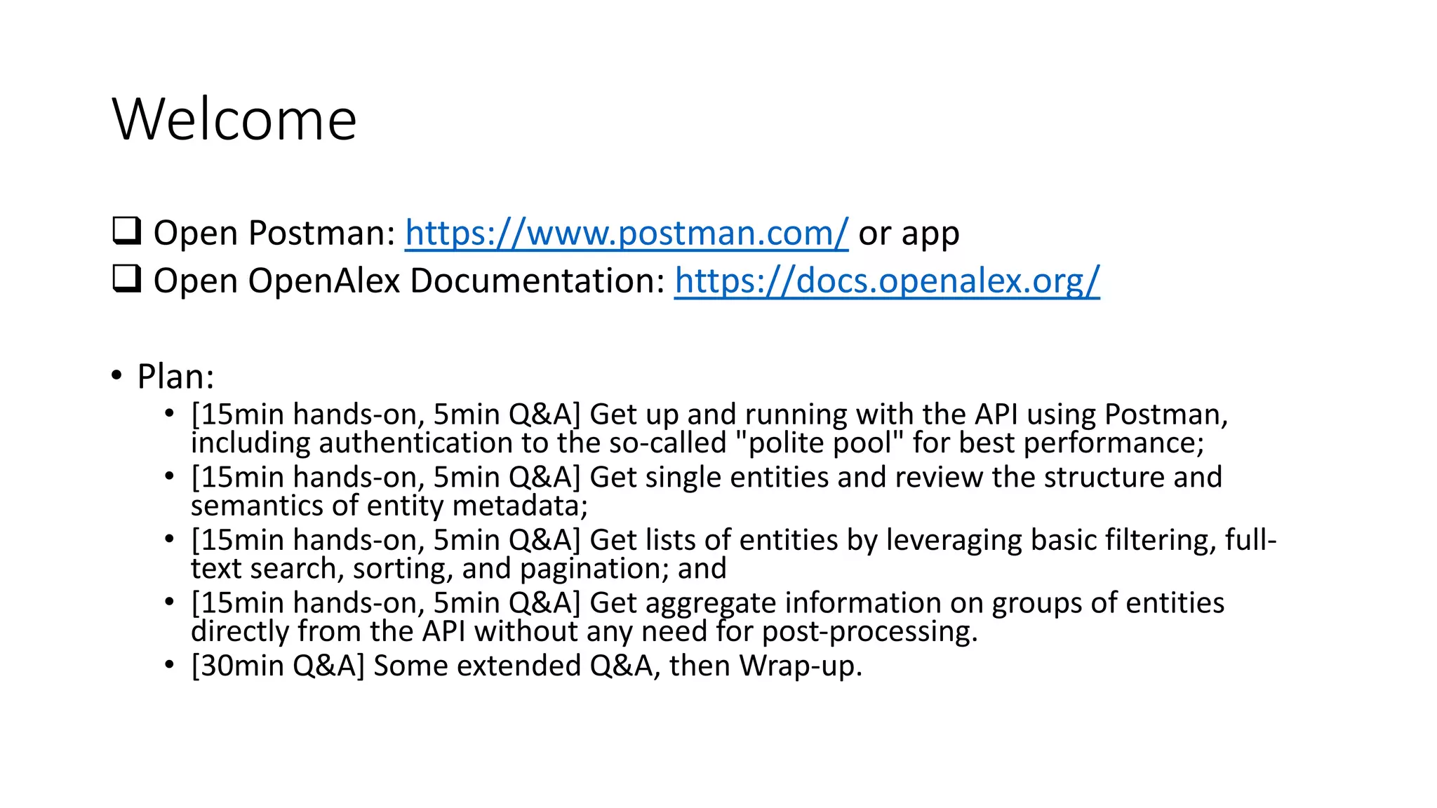 Winston "Intro to the OpenAlex API" | PPT