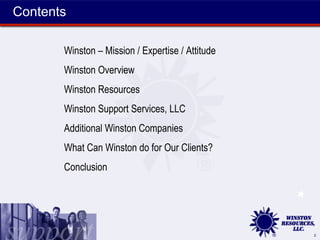 Winston Resources Summary 2009 Updated 061109 | PPT