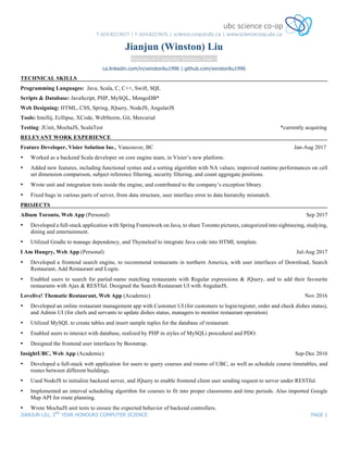 Jianjun(Winston)'s Resume | PDF | Web Development | Internet