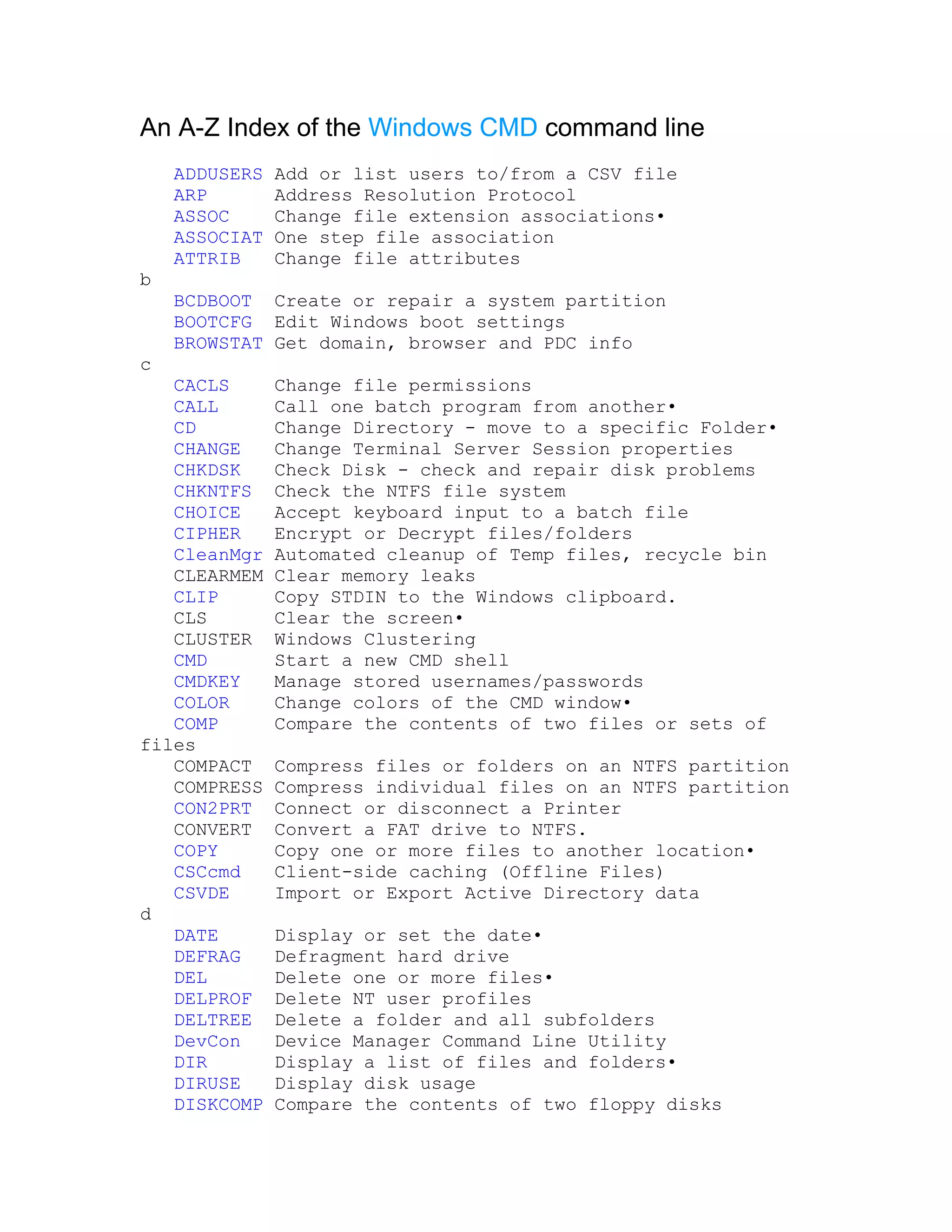 Wintel commands | PDF