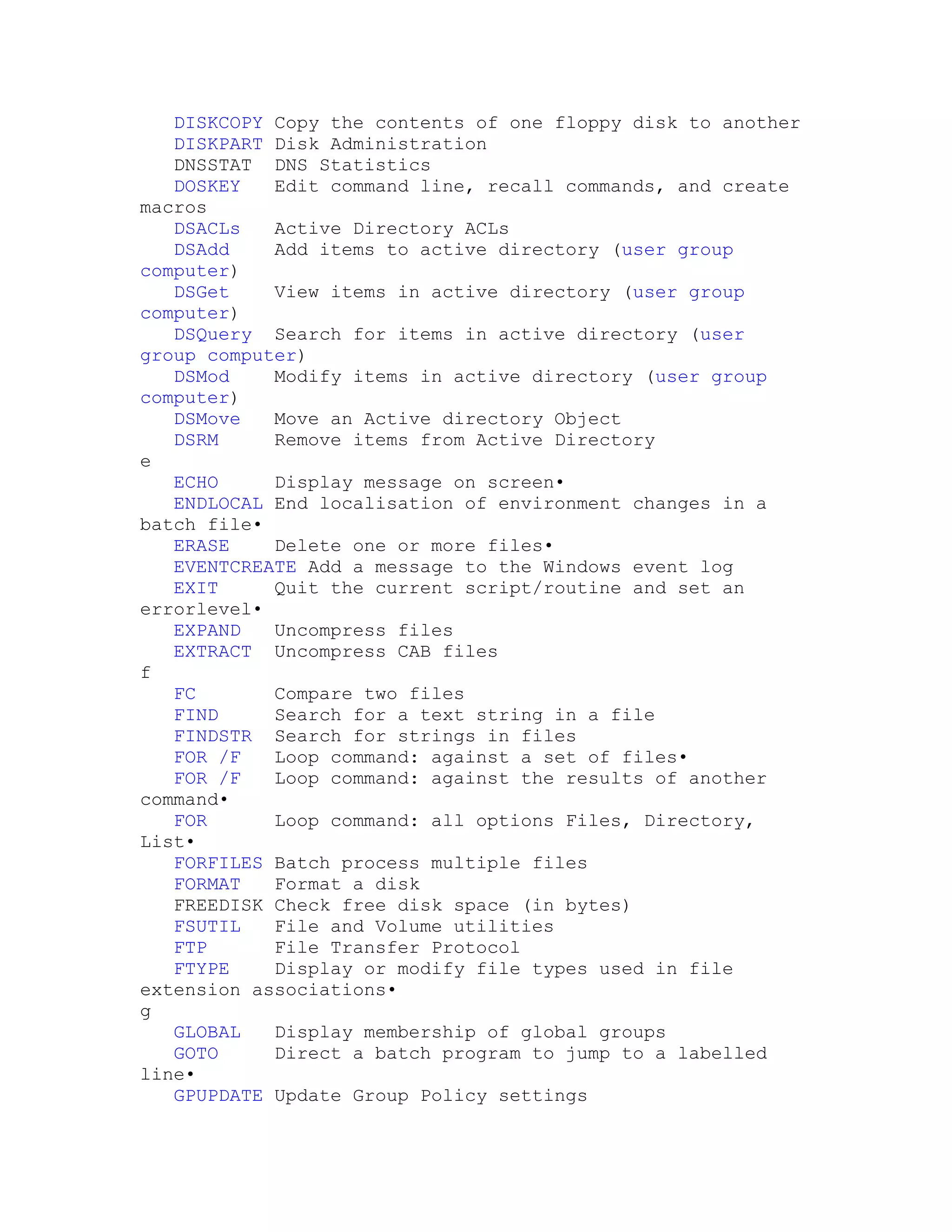 Wintel commands | PDF