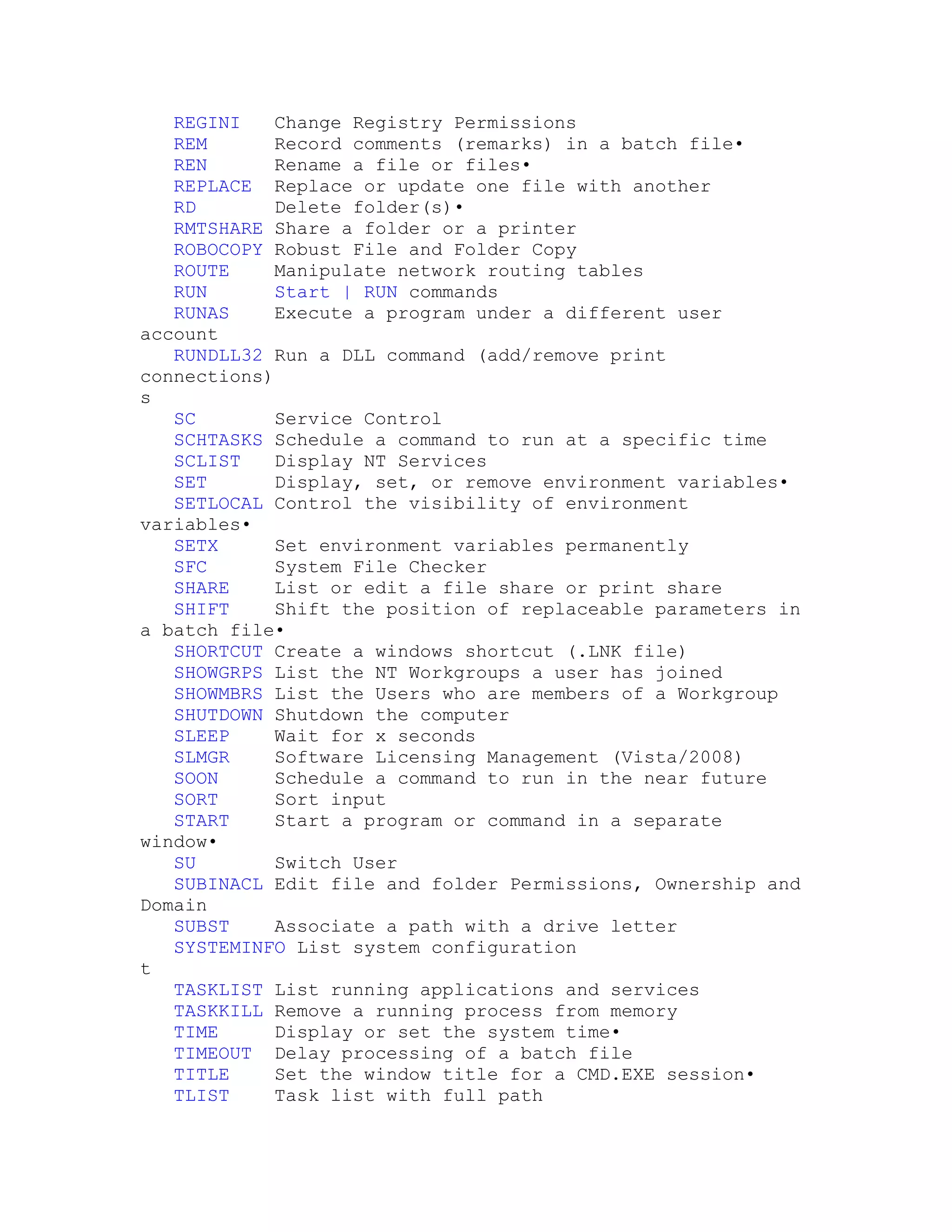 Wintel commands | PDF
