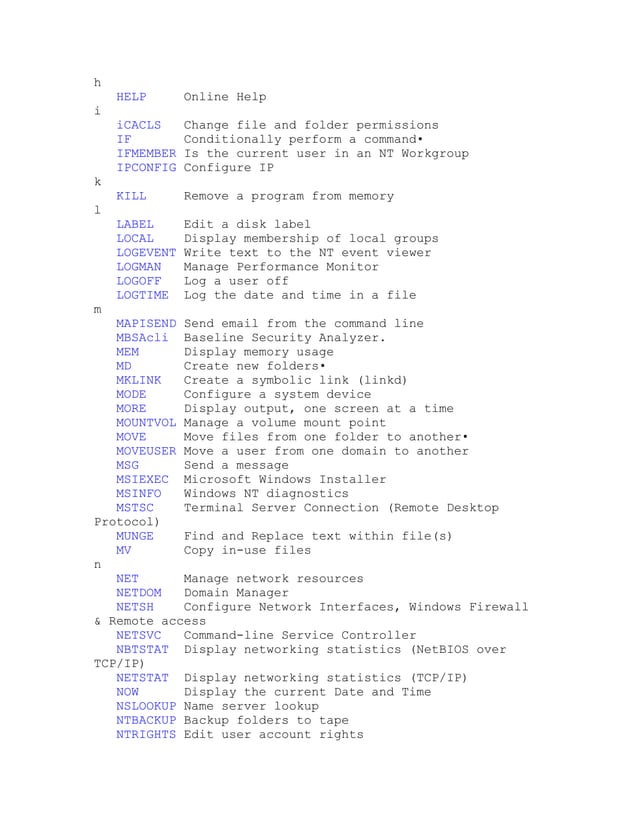Wintel commands | PDF
