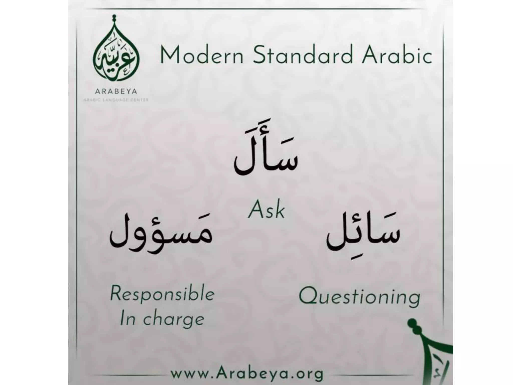 Modern standard Arabic (MSA) words and verbs | PPTX