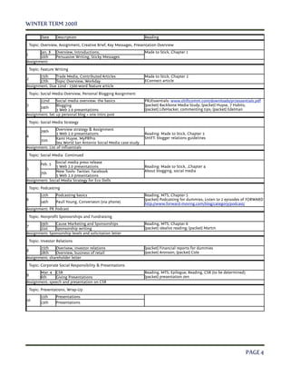 Winter 2008 Syllabus J452 | PPT | Free Download