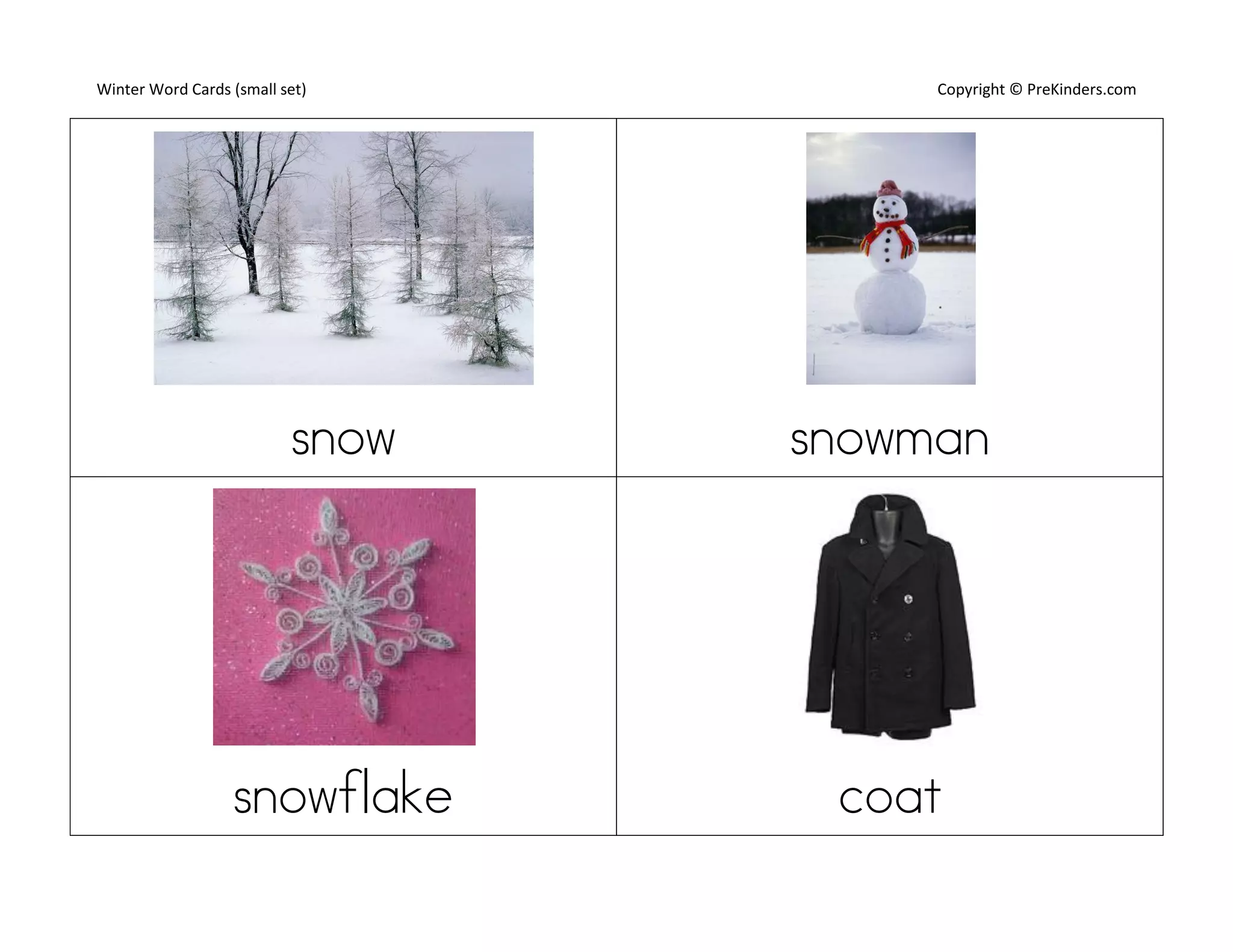 Winter word-cards-small | PPT