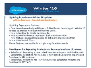 Winter16 release overview of Salesforce | PPTX | Computer Software and Applications | Computing