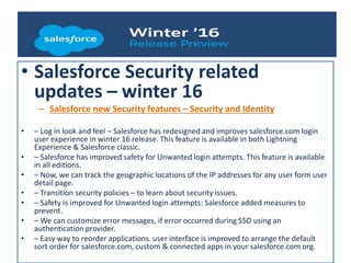Winter16 release overview of Salesforce | PPTX | Computer Software and Applications | Computing